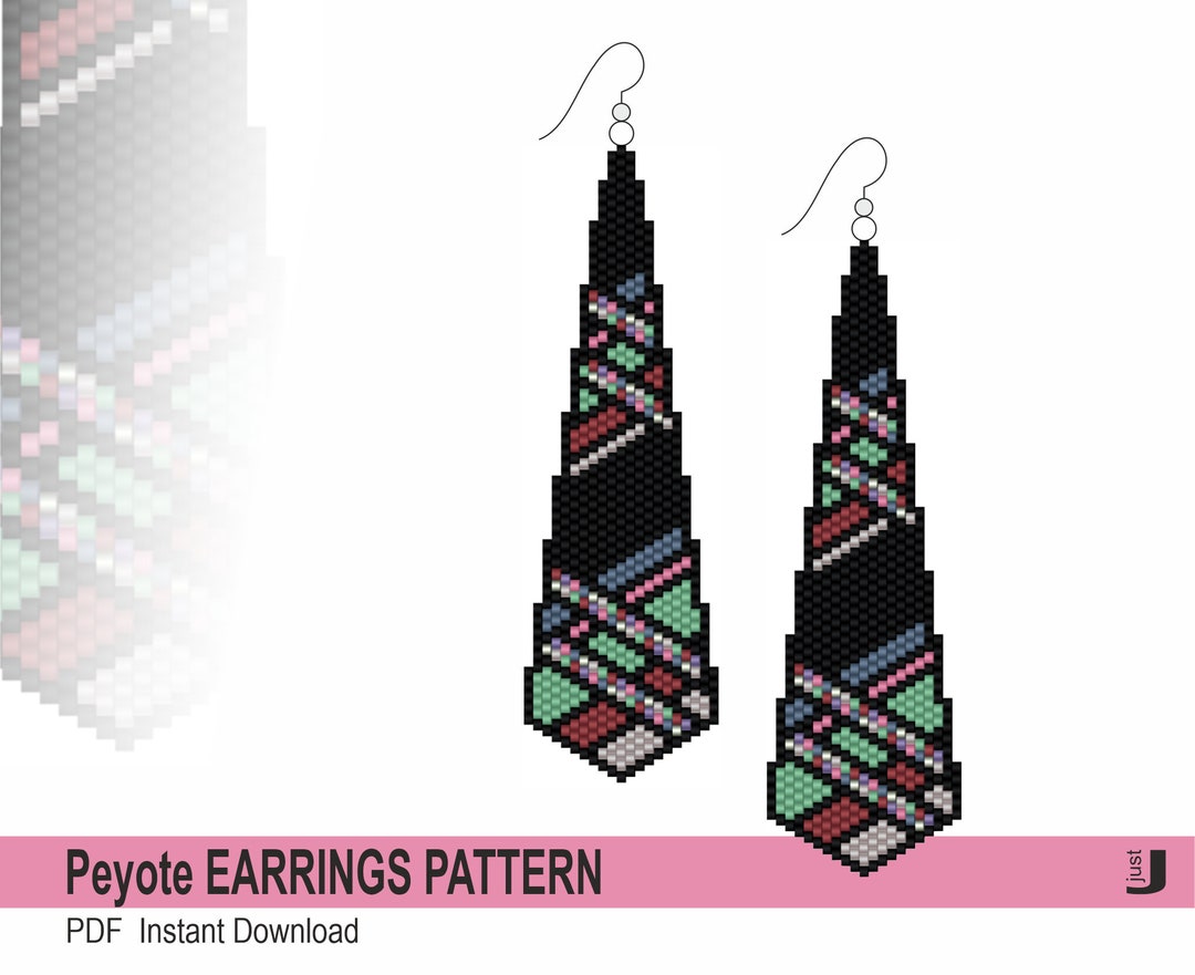 Beaded Earrings Pattern Peyote Stitch Earrings Beading - Etsy