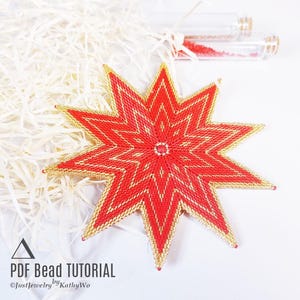 Two-drop Peyote Star TUTORIAL, Basic Instruction, Beading Tutorial ...