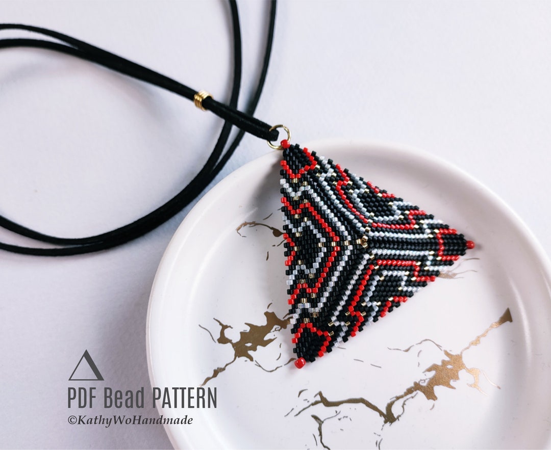 Triangle Pendant Pattern, Peyote Triangle Pattern, Beaded Triangles ...