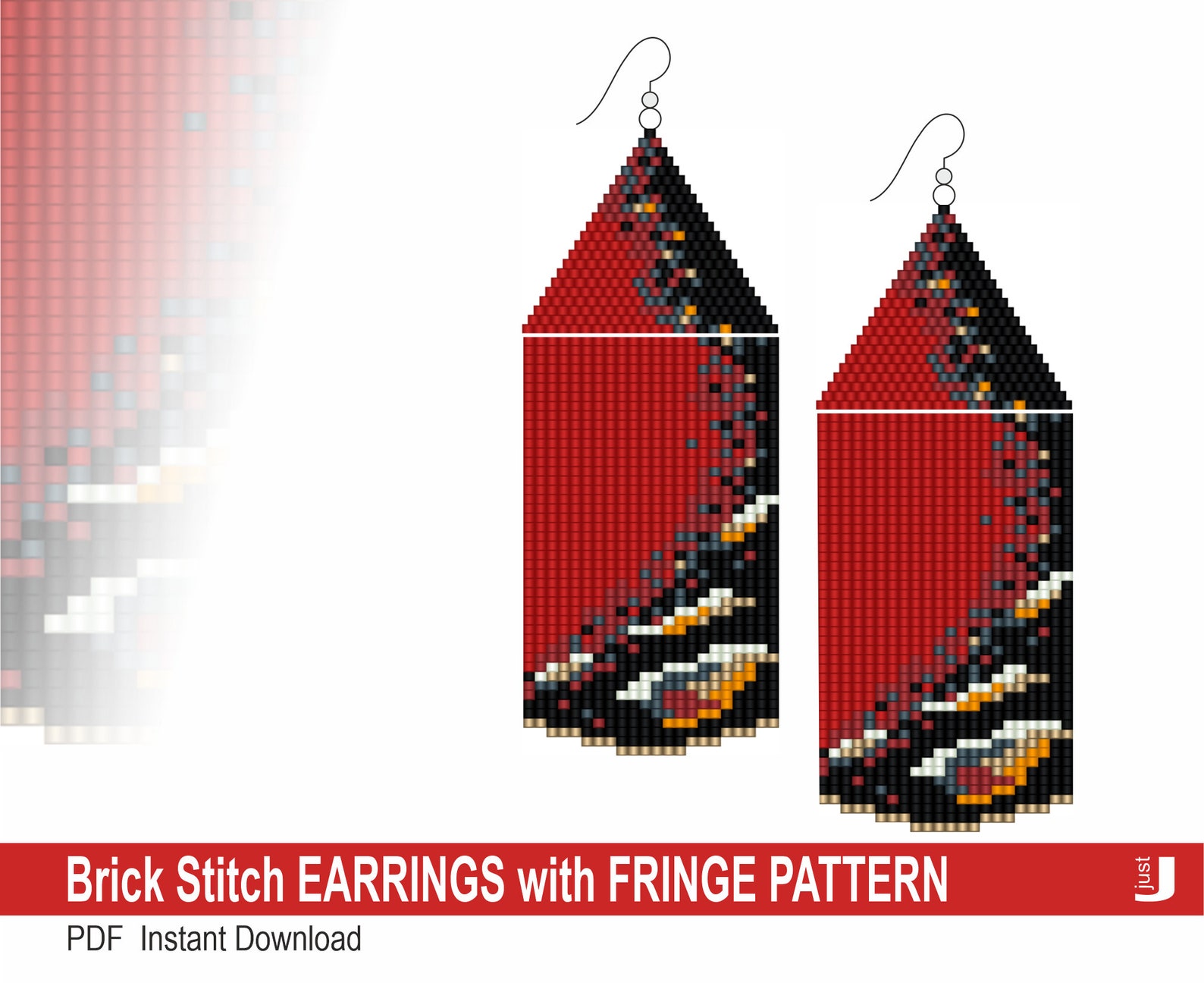 Brick Stitch Earrings With Fringe Fringe Earrings Pattern - Etsy