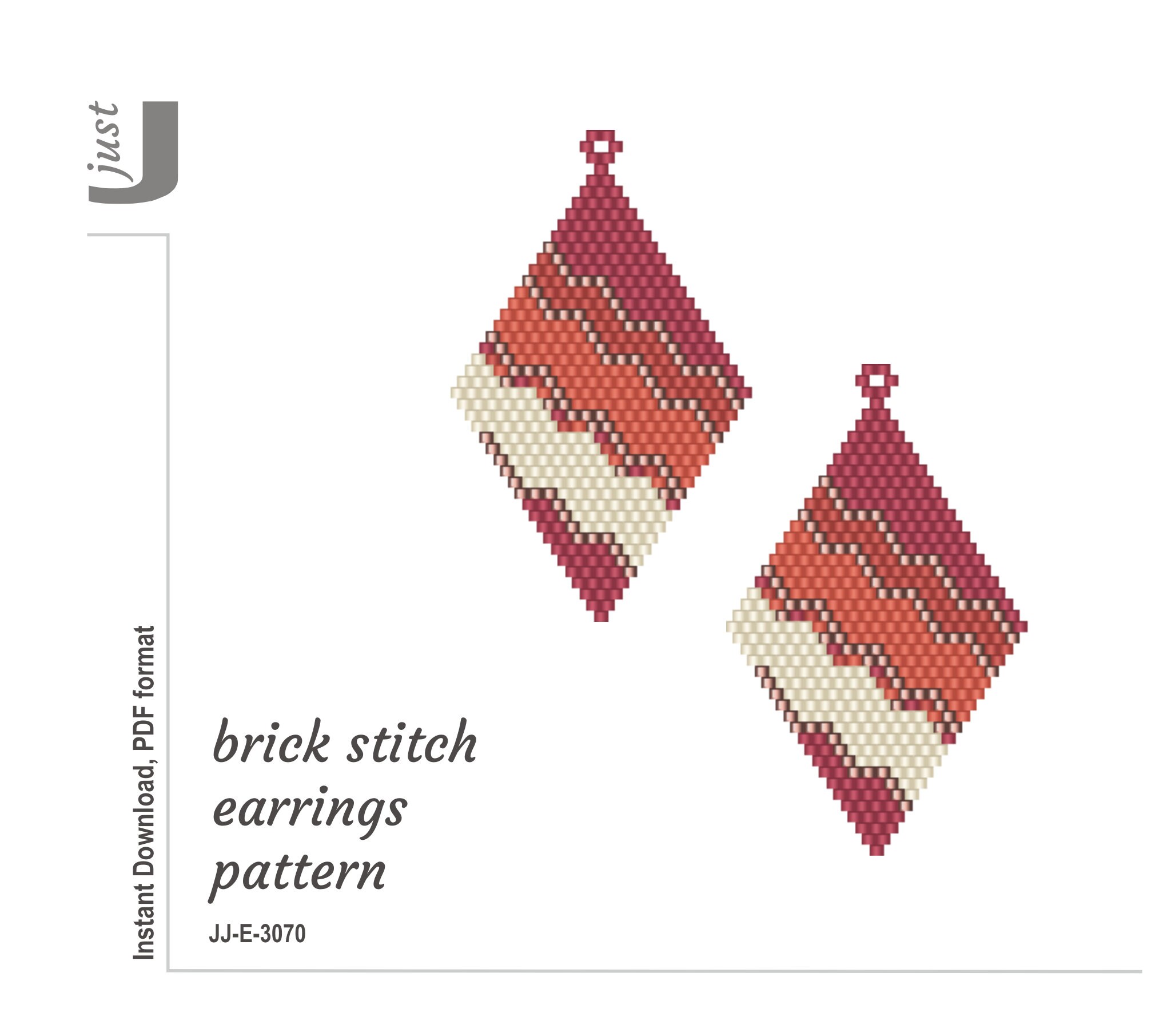 Beaded Earring Pattern Brick Stitch Earrings Beading | Etsy