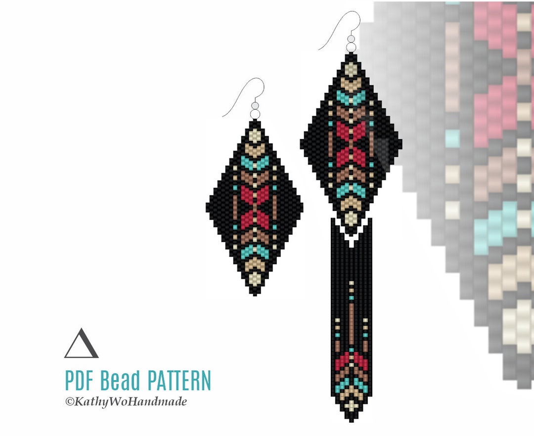 Peyote Earring Pattern, Native American Jewelry, Beaded Earrings ...
