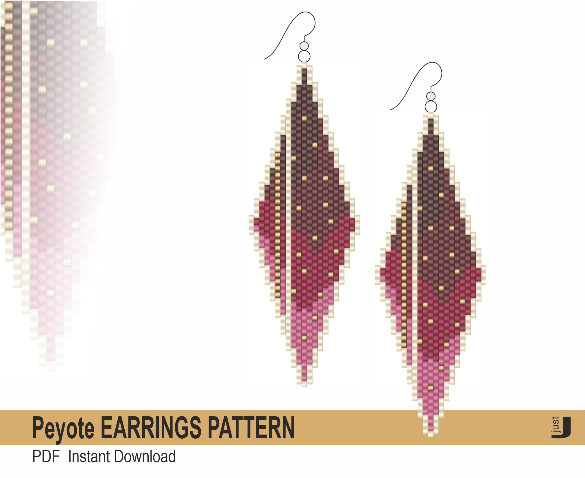 Beaded Earrings Pattern Peyote Earring Beading Pattern - Etsy