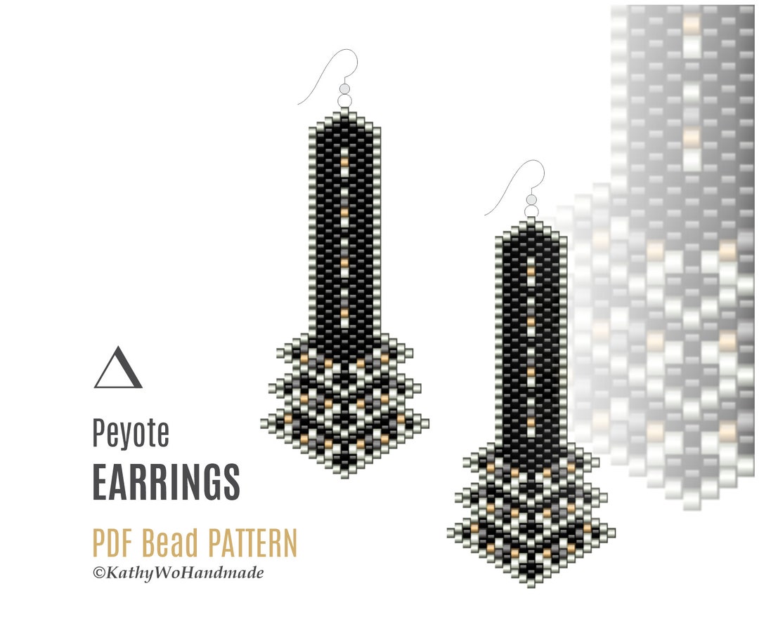 Peyote Earrings Pattern, Beaded Earrings Pattern, Peyote Pattern ...