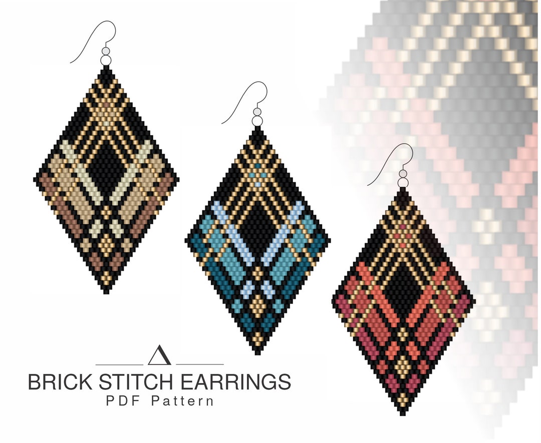 Beaded Earring Pattern Brick Stitch Earrings Beading - Etsy