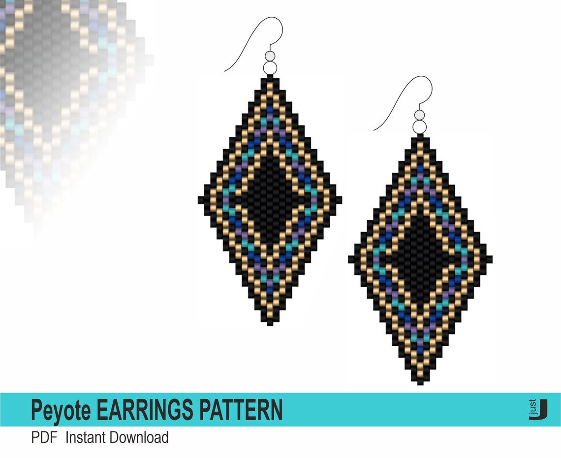 Beaded Earrings Pattern Peyote Stitch Earrings Beading - Etsy
