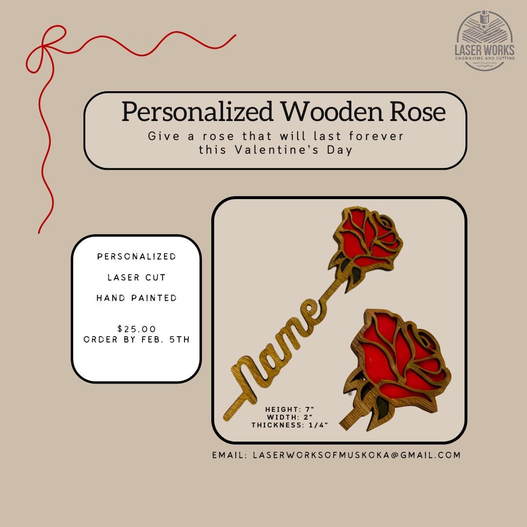 Personalized Wooden Rose Keepsake- Timeless Gift That Lasts Forever ...