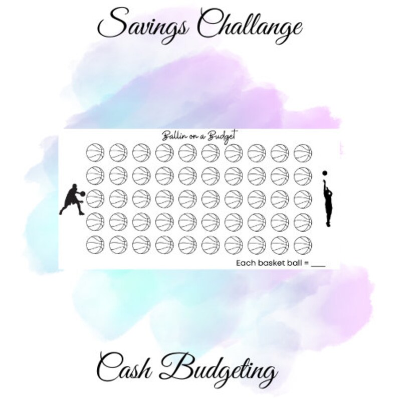 Savings Challenge Ballin' on a Budget Instant Download - Etsy