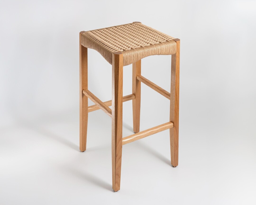 Danish Cord Bar Stool: Solid Oak, Ash or Walnut - Etsy