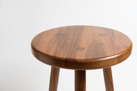Walnut Three Legged Stool / Side Table | Etsy UK