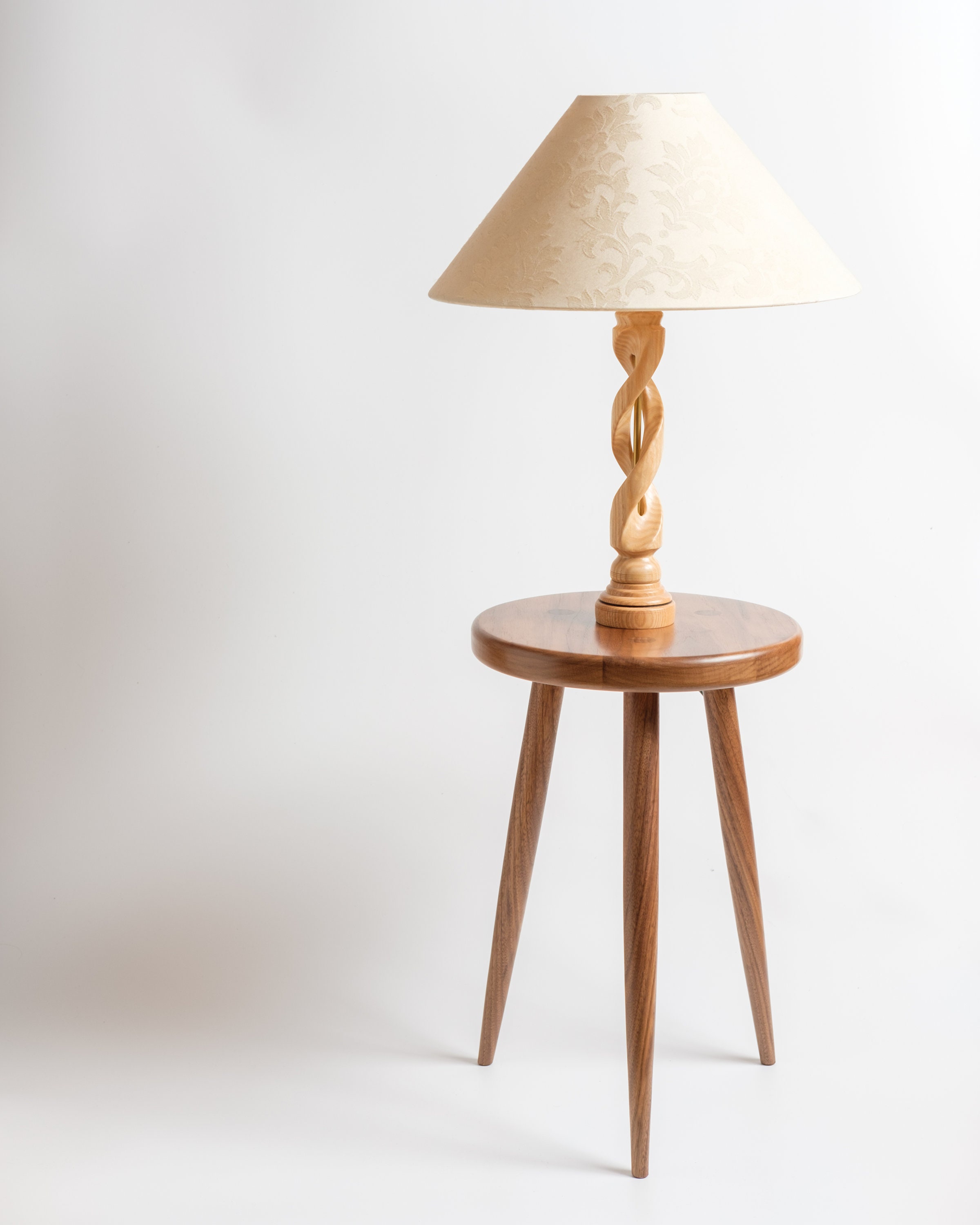 Walnut Three Legged Stool / Side Table - Etsy UK