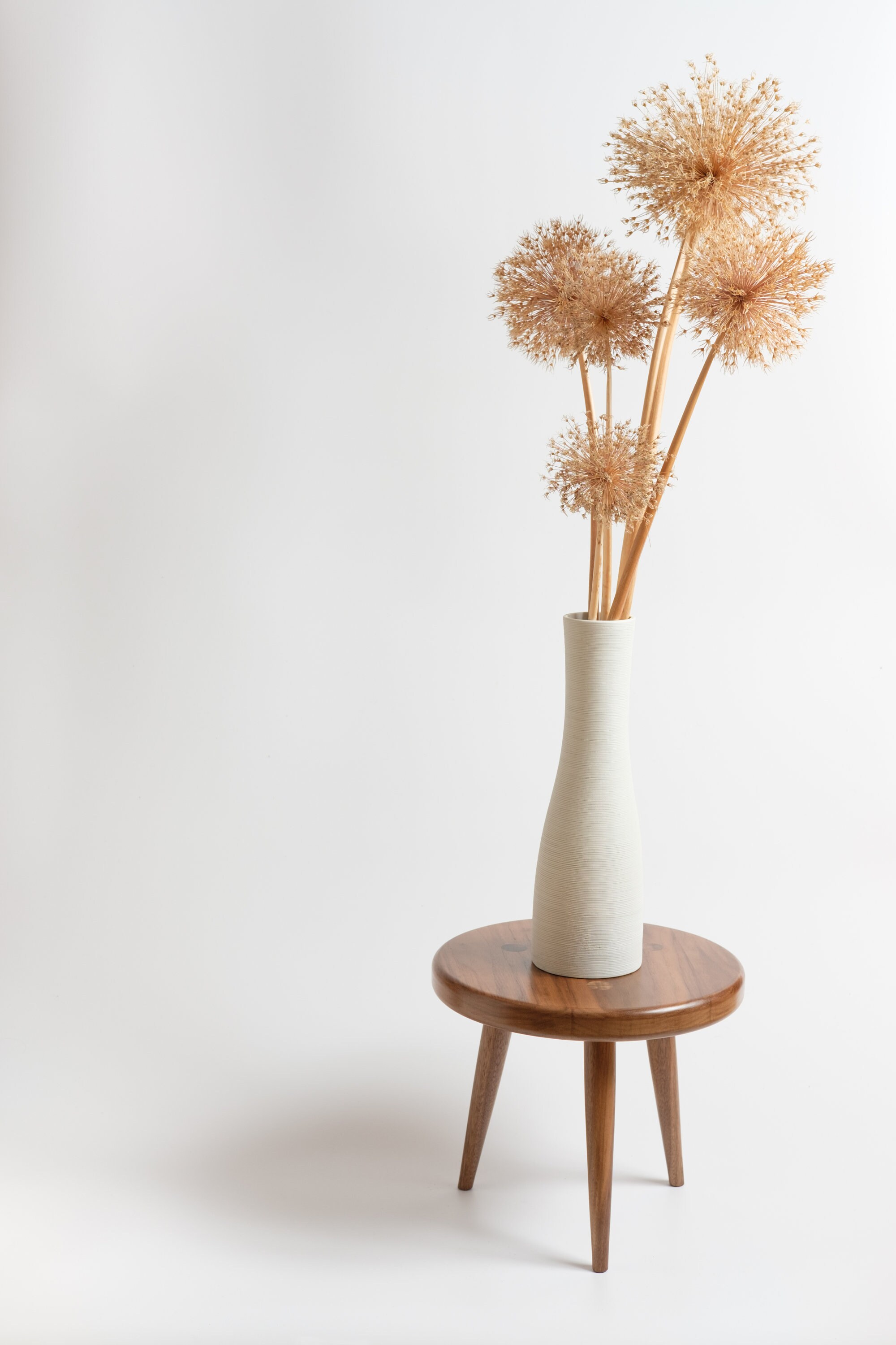 Walnut Three Legged Stool / Side Table | Etsy UK