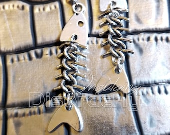 Fishbone Chain Earrings - Etsy