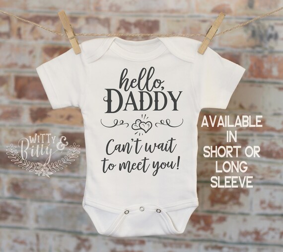 Hello Daddy Can't Wait To Meet You Pregnancy Reveal | Etsy Hello Daddy Can't Wait To Meet You Pregnancy Reveal | Etsy