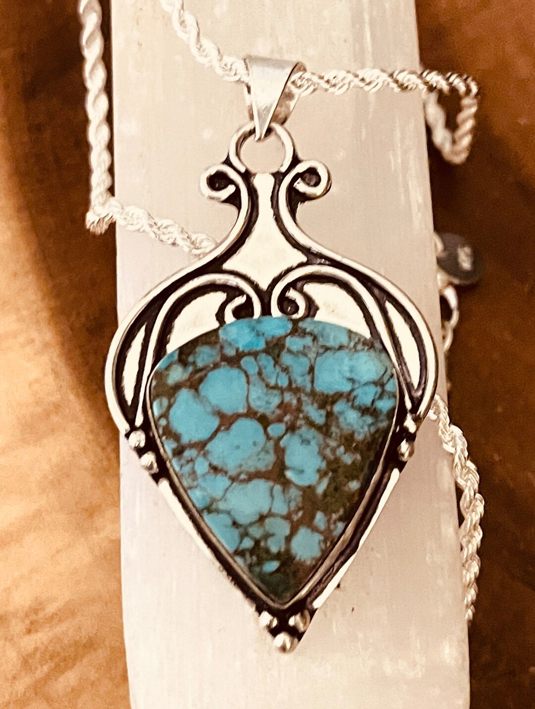Native American Pendant the Natural Turquoise Gemstone is Valley Blue ...