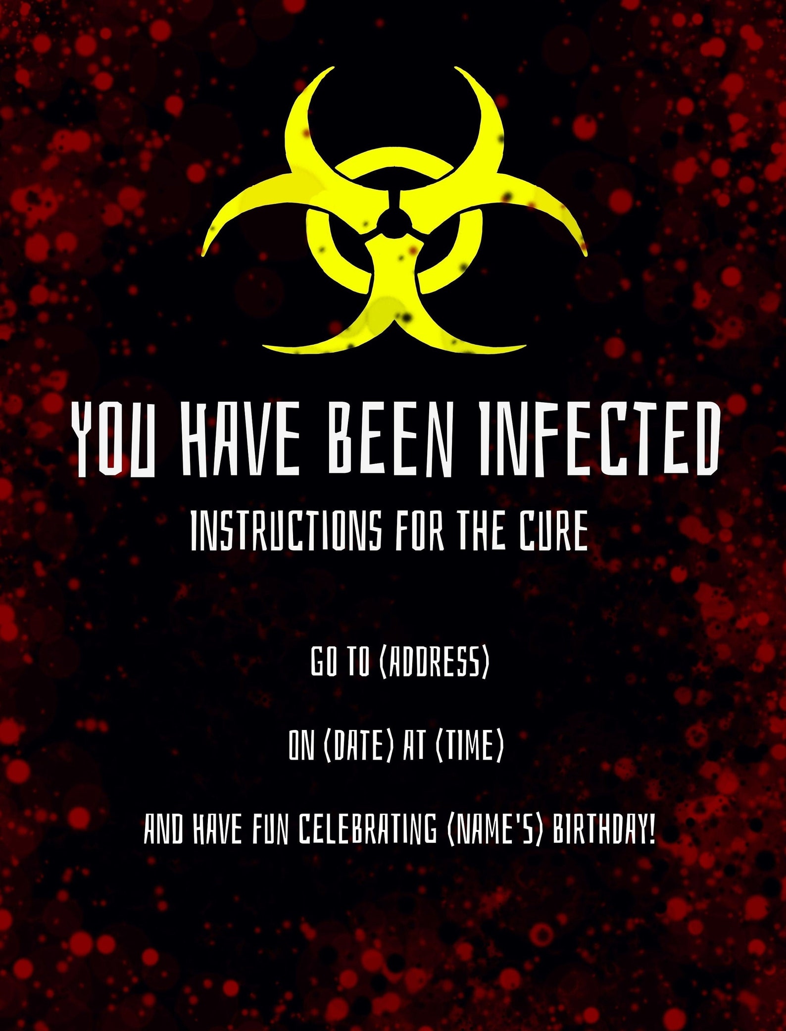 Zombie Apocalypse Birthday Invitation - Etsy