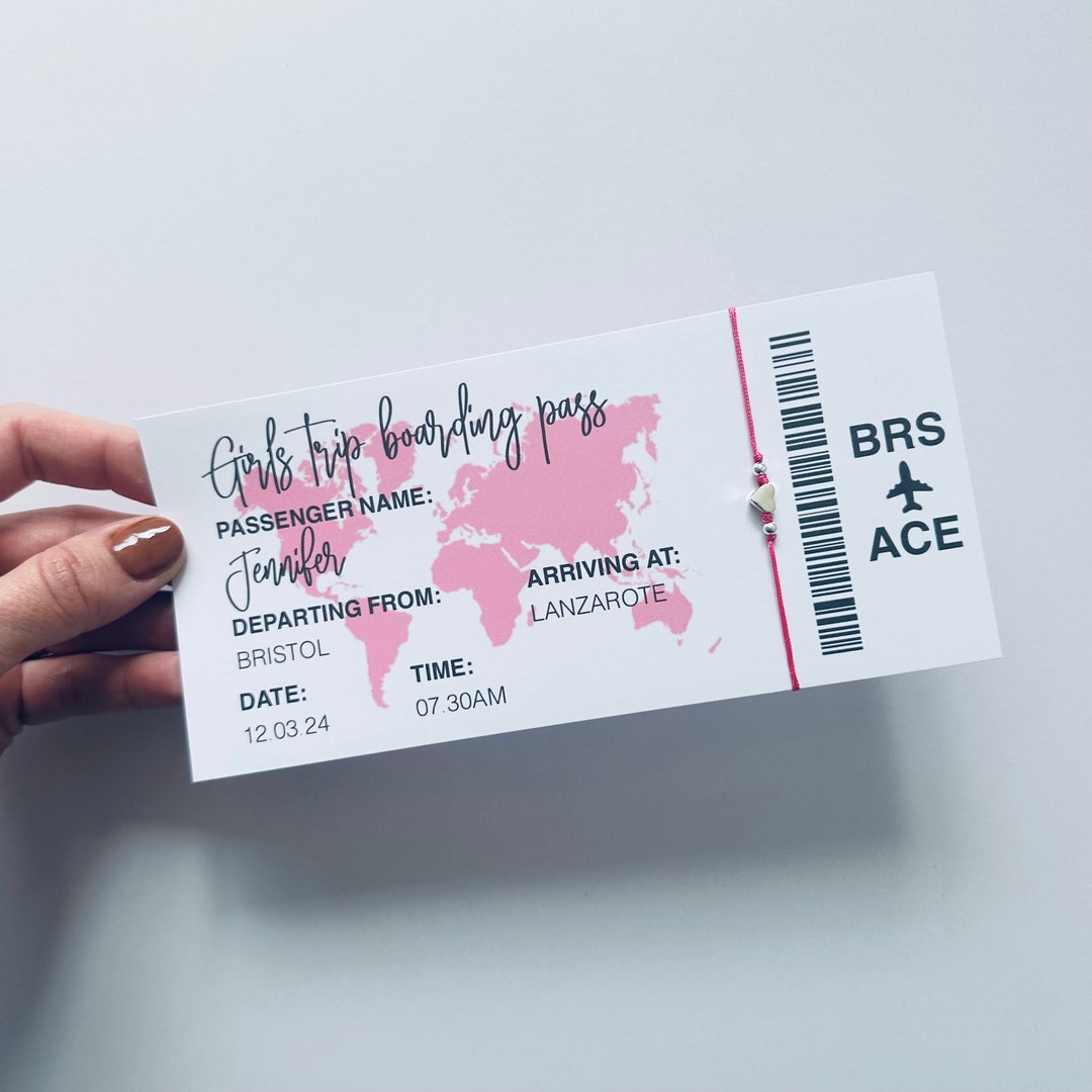 Plane Ticket Boarding Pass | Girls Trip Boarding Pass | Girls Trip ...