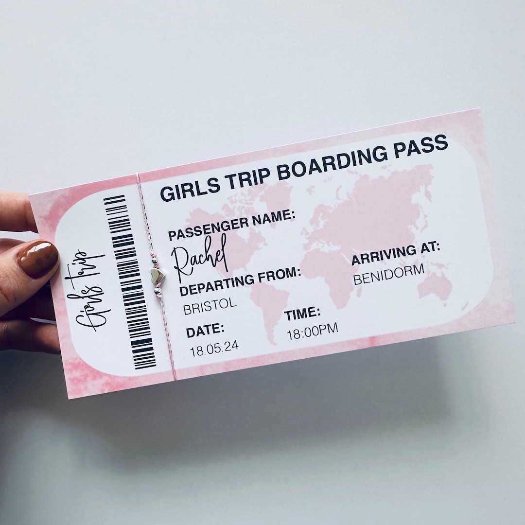 Girls Trip Bracelet | Girls Trip Plane Ticket | Personlised Plane ...