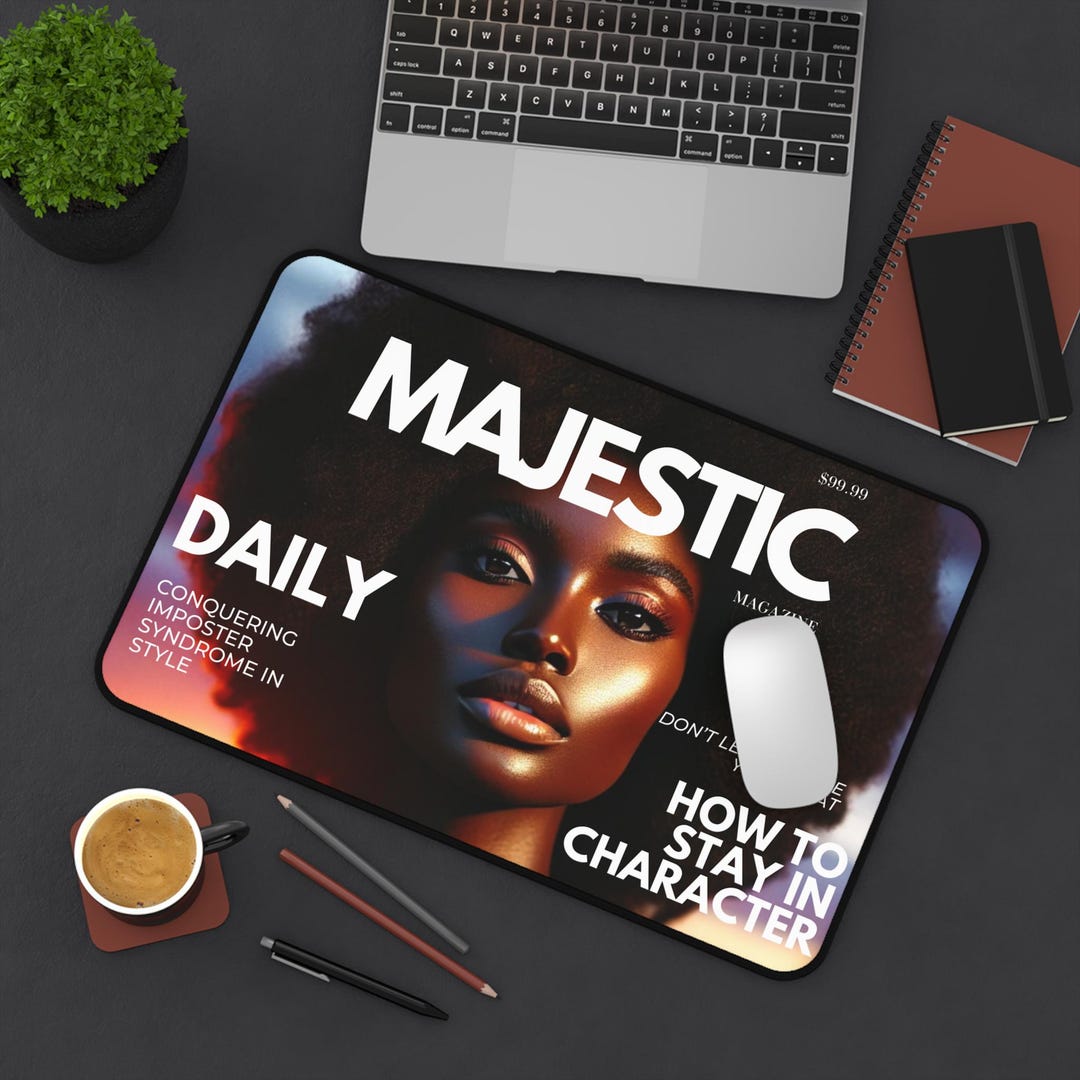Positive Affirmation Desk Mat, Magazine Cover Design, Work From Home ...