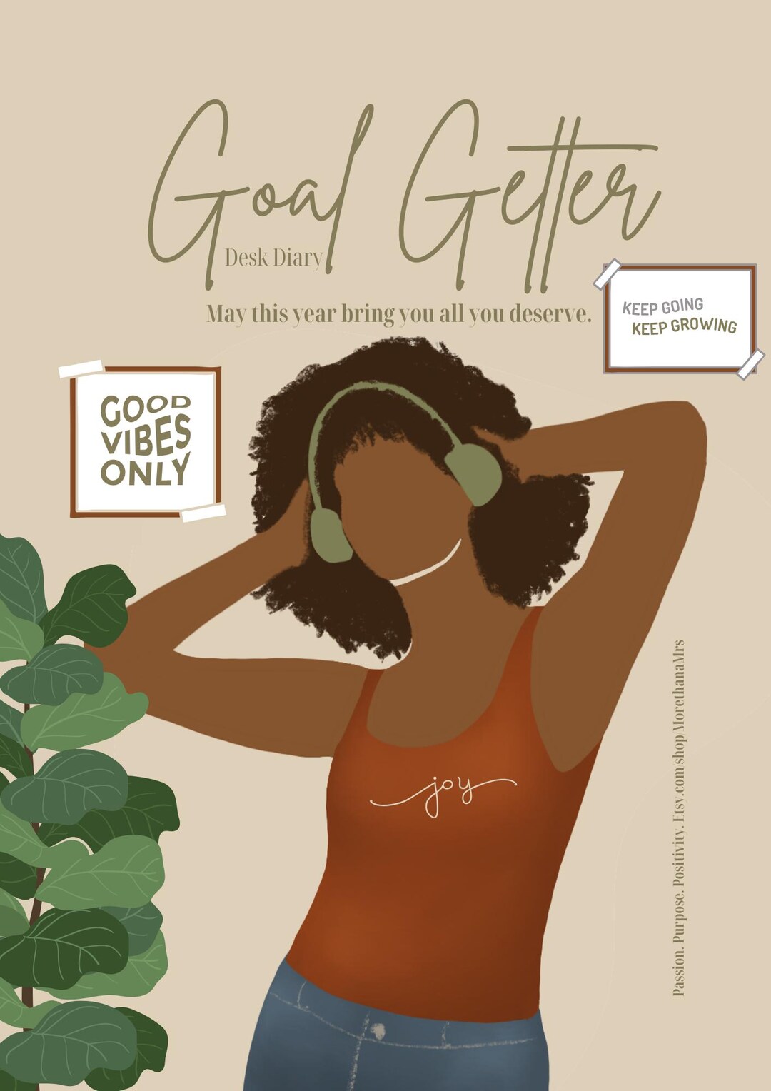 PRINTABLE Goal Getter Desk Diary| Positive Affirmation Planner| Self ...