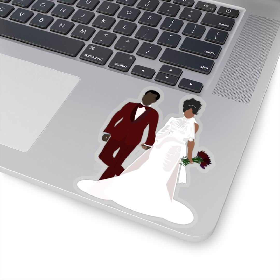 African American Wedding Couple Sticker | Anniversary Gift - Etsy