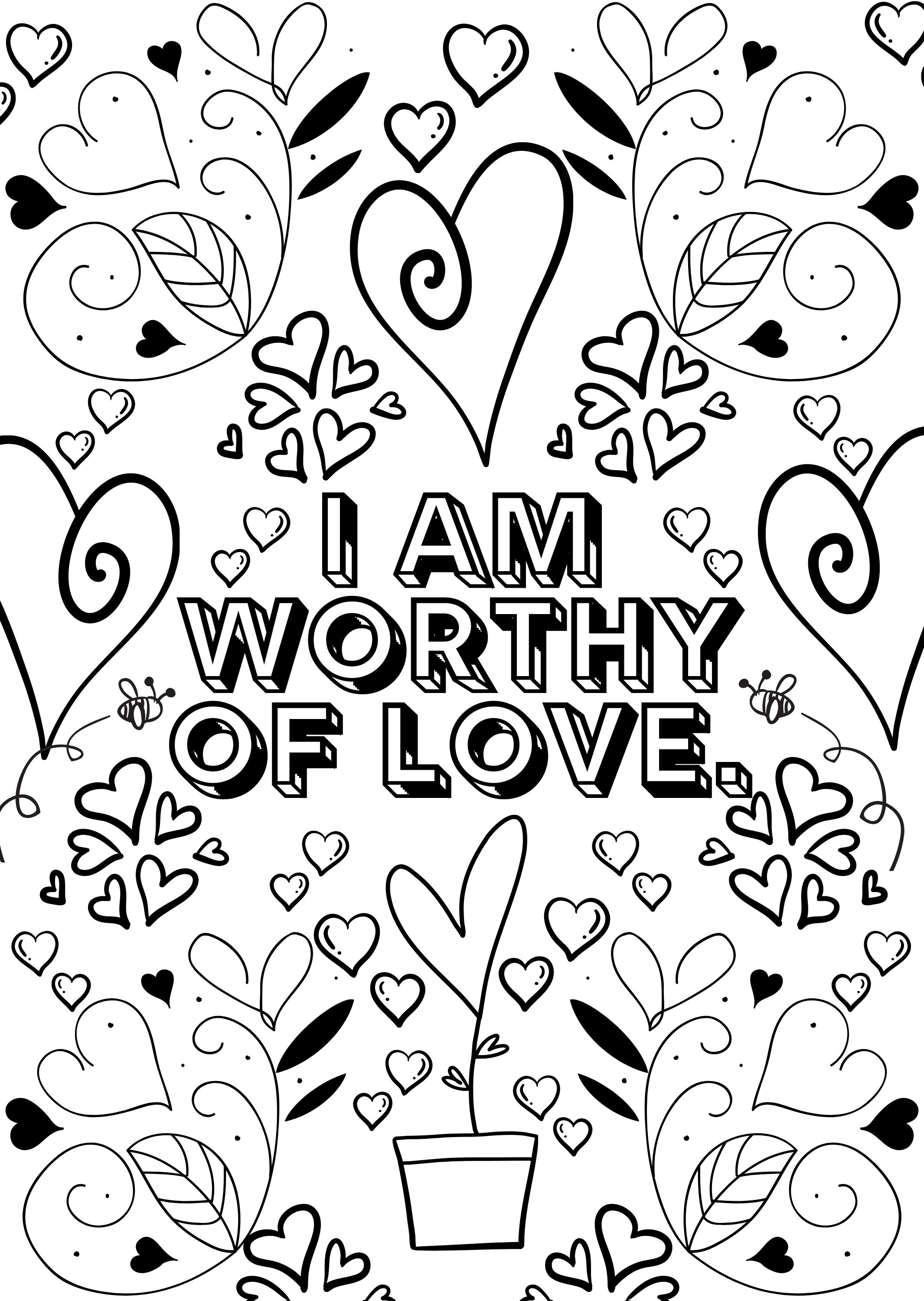 I Am Worthy Of Love Positive Affirmation Coloring Pag - vrogue.co