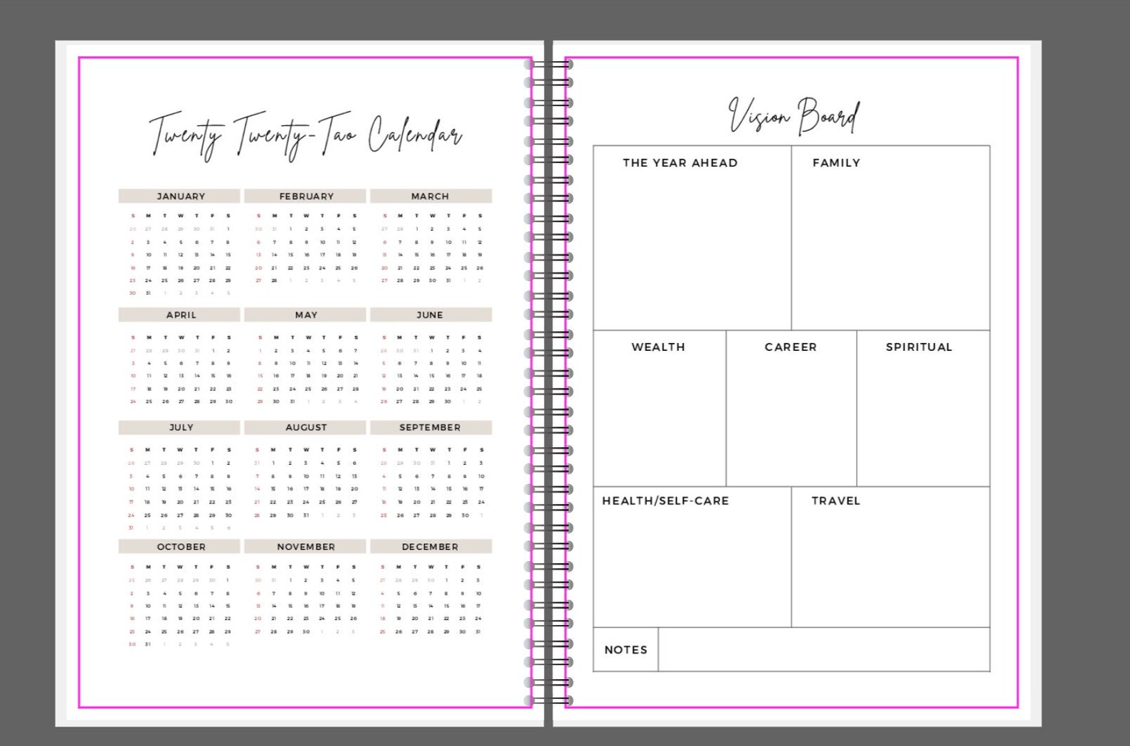PRINTABLE Goal Getter Desk Diary Positive Affirmation | Etsy