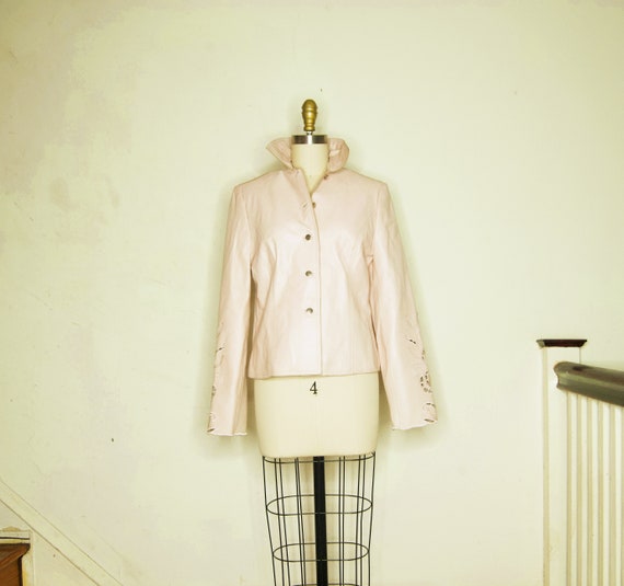 90's Vintage Pink Leather Jacket Size 4 Together Brand | Etsy