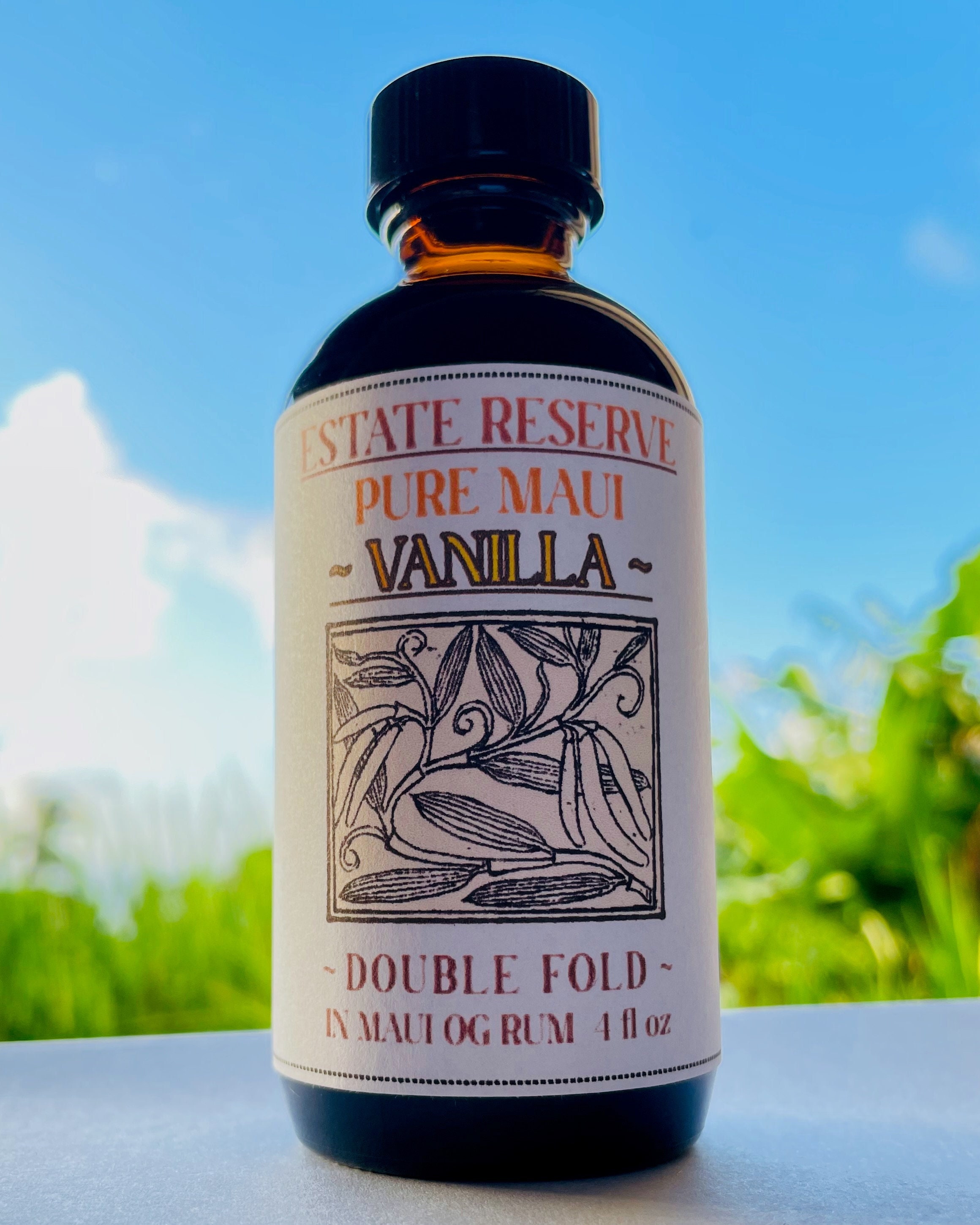 100% Double Fold Maui Vanilla Extract in Award Winning Organic Kula Rum ...