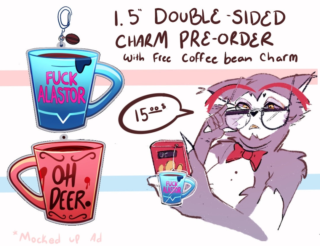 Hazbin Hotel Vox Alastor Mug Charm PREORDER - Etsy