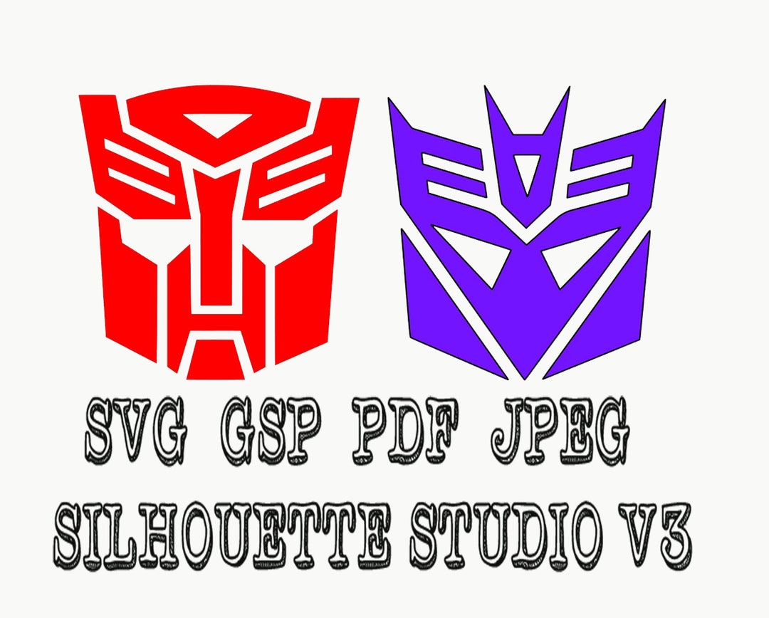 Transformer Logos Vinyl Decal Svg Pdf Jpeg Gsp Silhouette Studio for ...