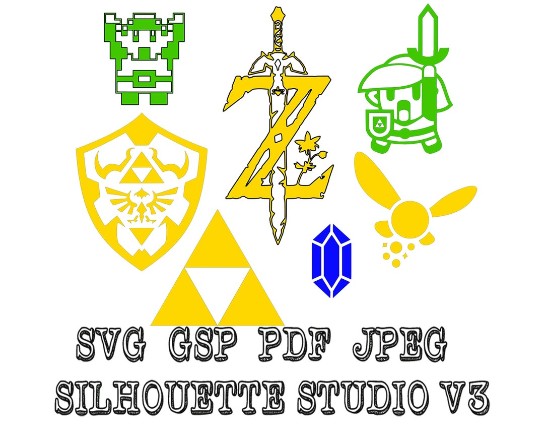7 Legend of Zelda Svg Pdf Jpeg Gsp Silhouette Studio for Silhouette ...