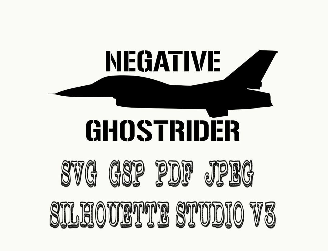 Top Gun Negative Ghost Rider Vinyl Decal Svg Pdf Jpeg Gsp Silhouette ...