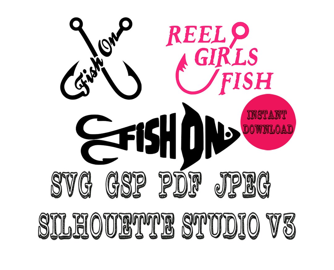 3 Fishing Decal Svg Pdf Jpeg Gsp Silhouette Studio for Silhouette Cameo ...