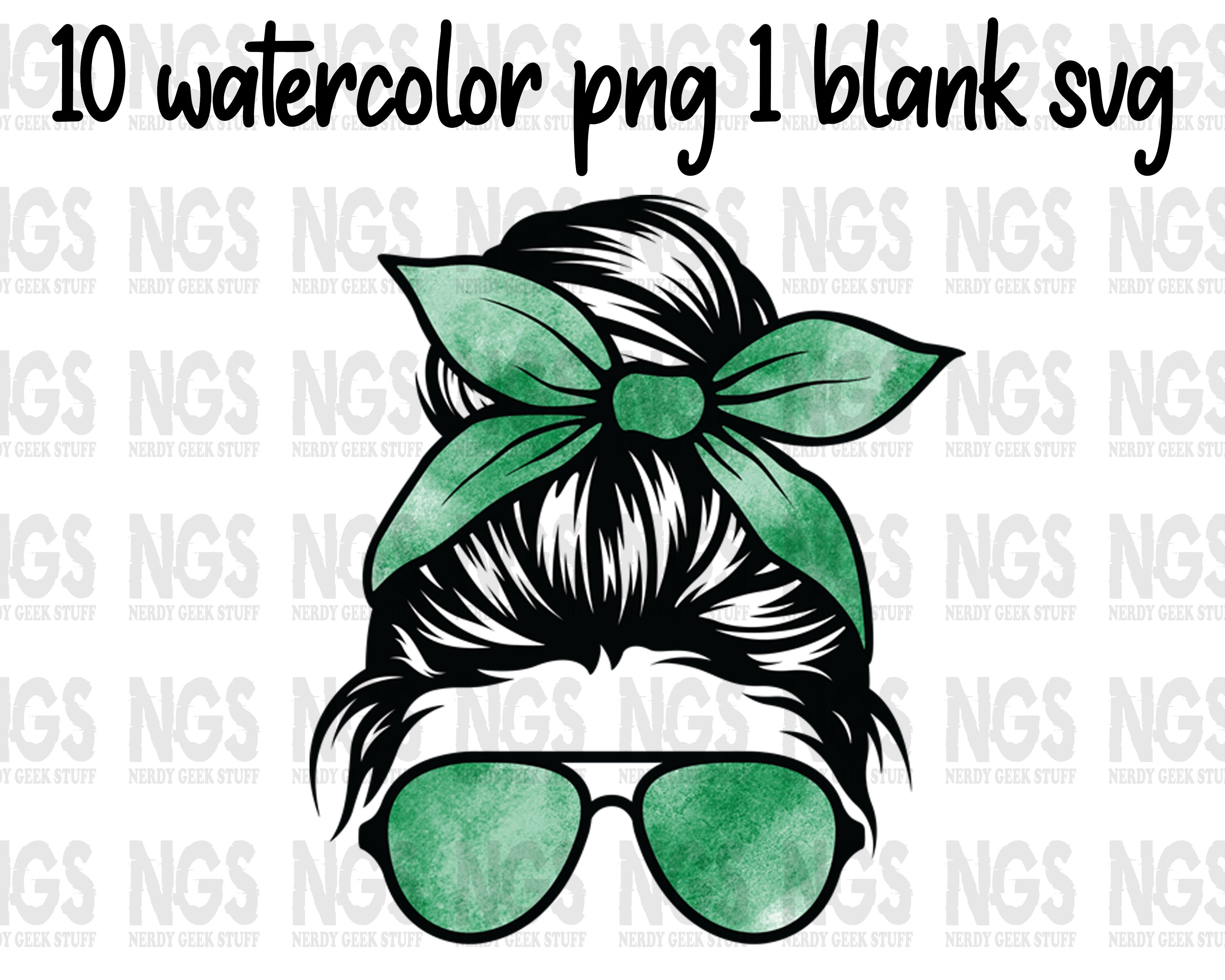Mom Life 10 Watercolor PNG and 1 Blank SVG skull sublimation | Etsy