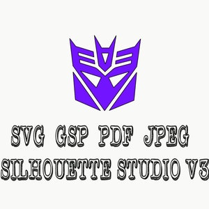 Decepticons Logo Vinyl Decal Svg Pdf Jpeg Gsp Silhouette Studio for ...