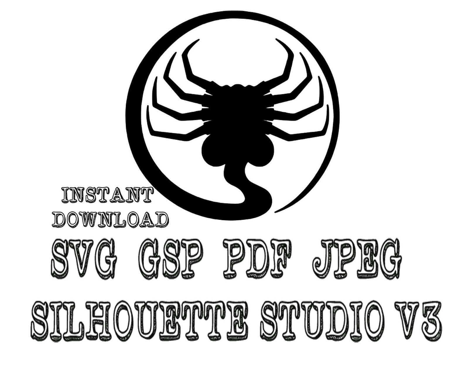Alien Facehugger Xenomorph Svg Pdf Jpeg Gsp Silhouette - Etsy