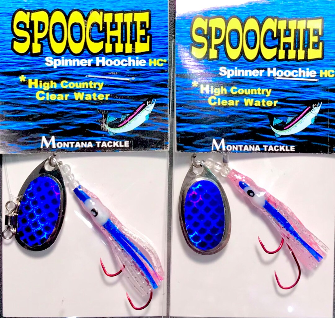 Kokanee Salmon Spinner-hoochies (2): “BLUE TERMINATOR” - Etsy