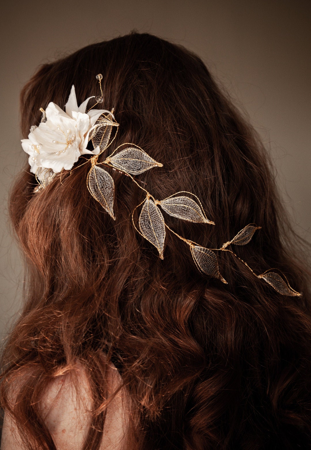 Silk Flower Hair Accessory Flower Hair Clip Ivory Floral Hair Vine ...