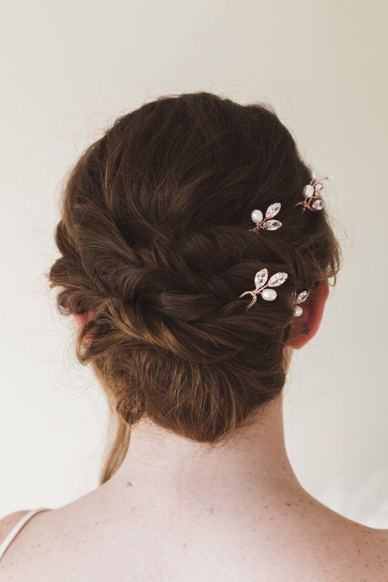 CZ crystal bridal hair pins Cubic Zirconia wedding hair pins | Etsy