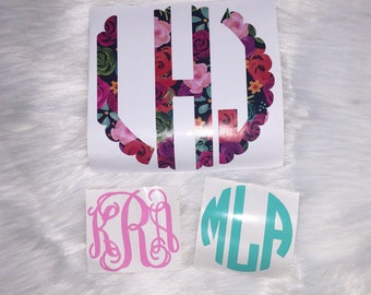Monogram sticker | Etsy