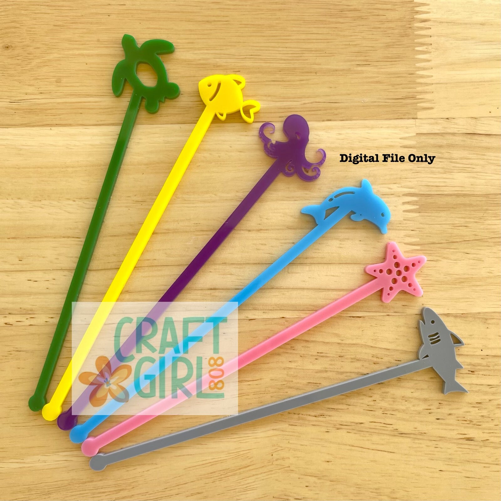 Ocean Drink Swizzle Sticks - Digital SVG & PDF Laser Ready Files - Etsy