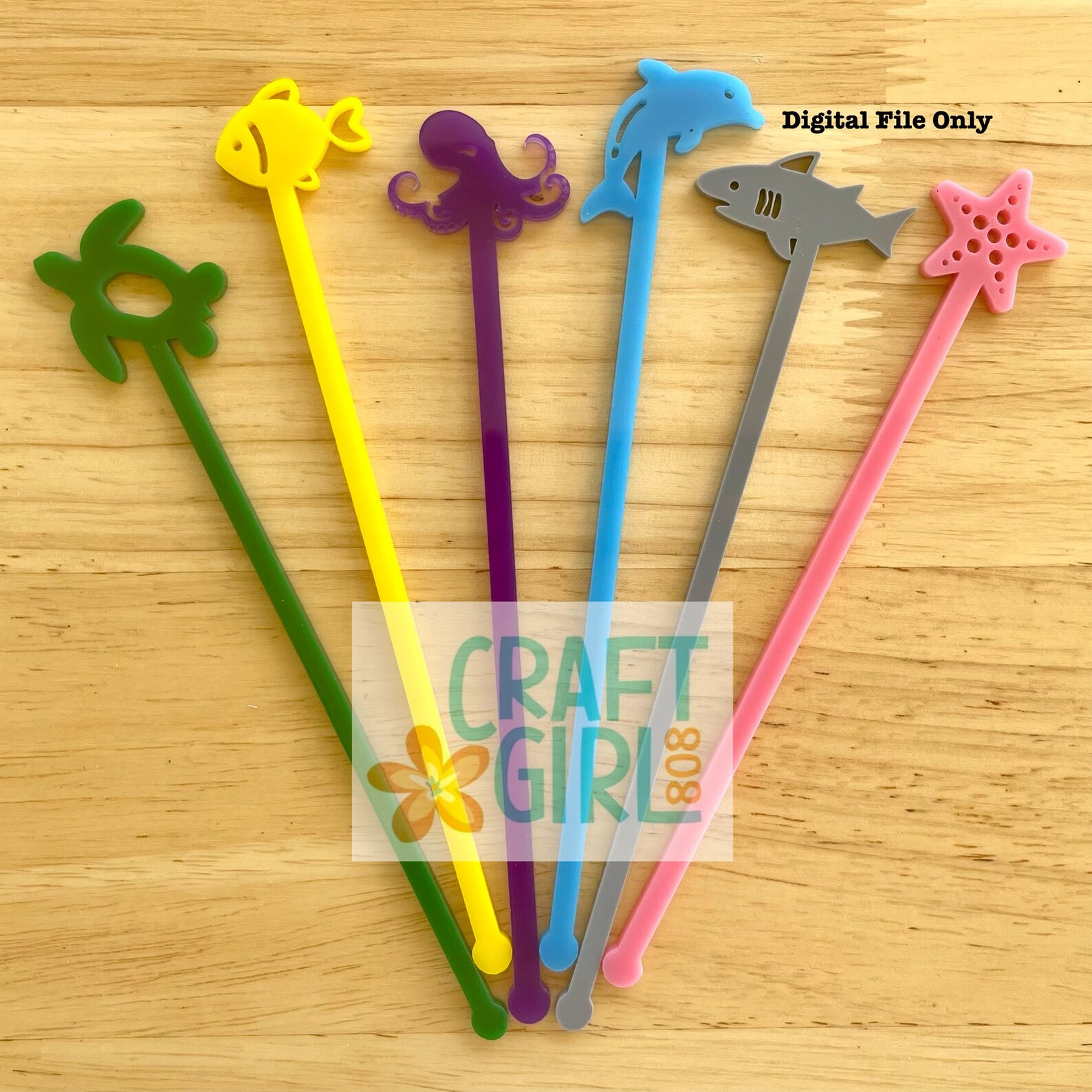 Ocean Drink Swizzle Sticks - Digital SVG & PDF Laser Ready Files - Etsy