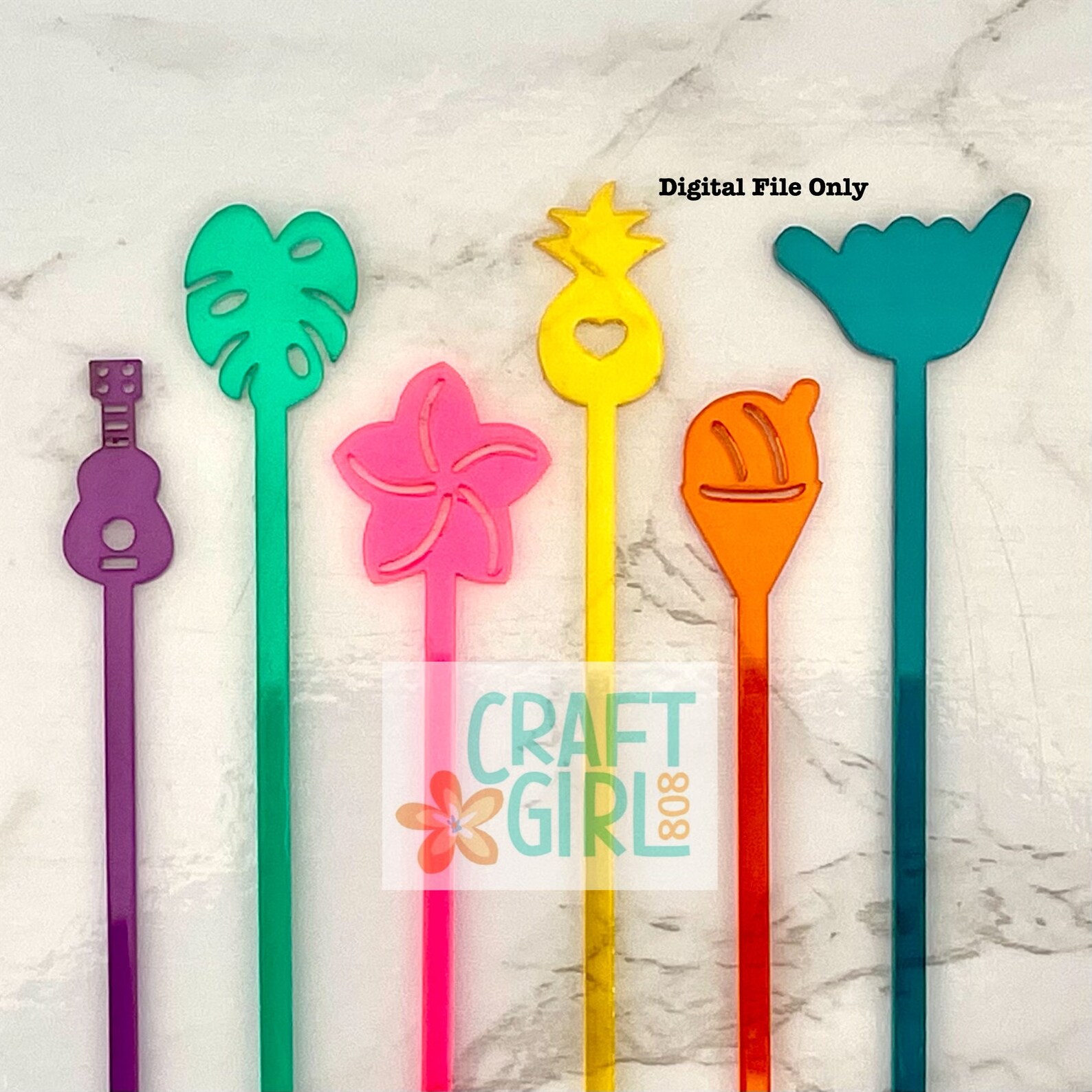 Hawaiian Drink Swizzle Sticks - Digital SVG & PDF Laser Ready Files - Etsy