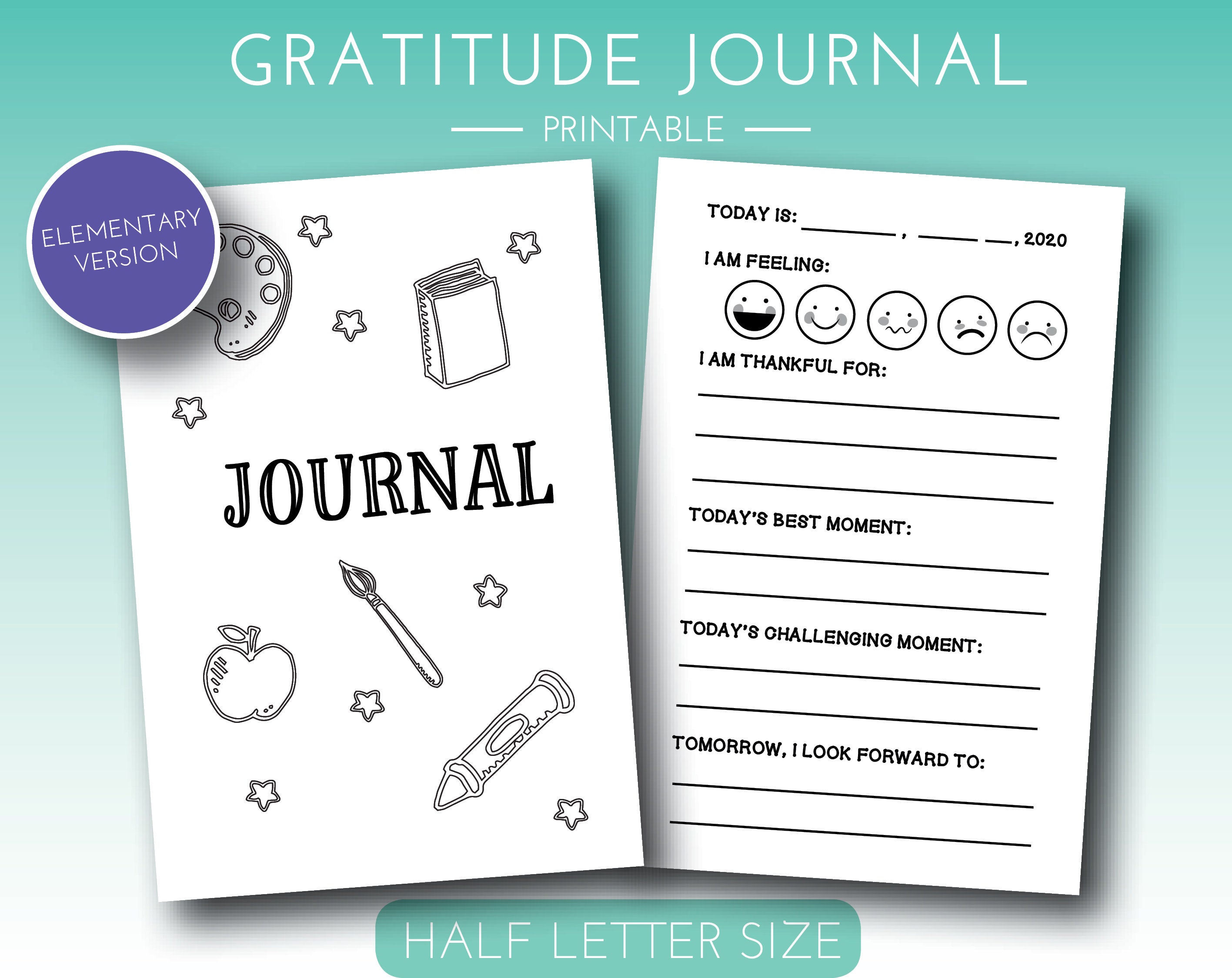 Elementary Gratitude Journal, Kids Gratitude Journal, Kids Journal ...