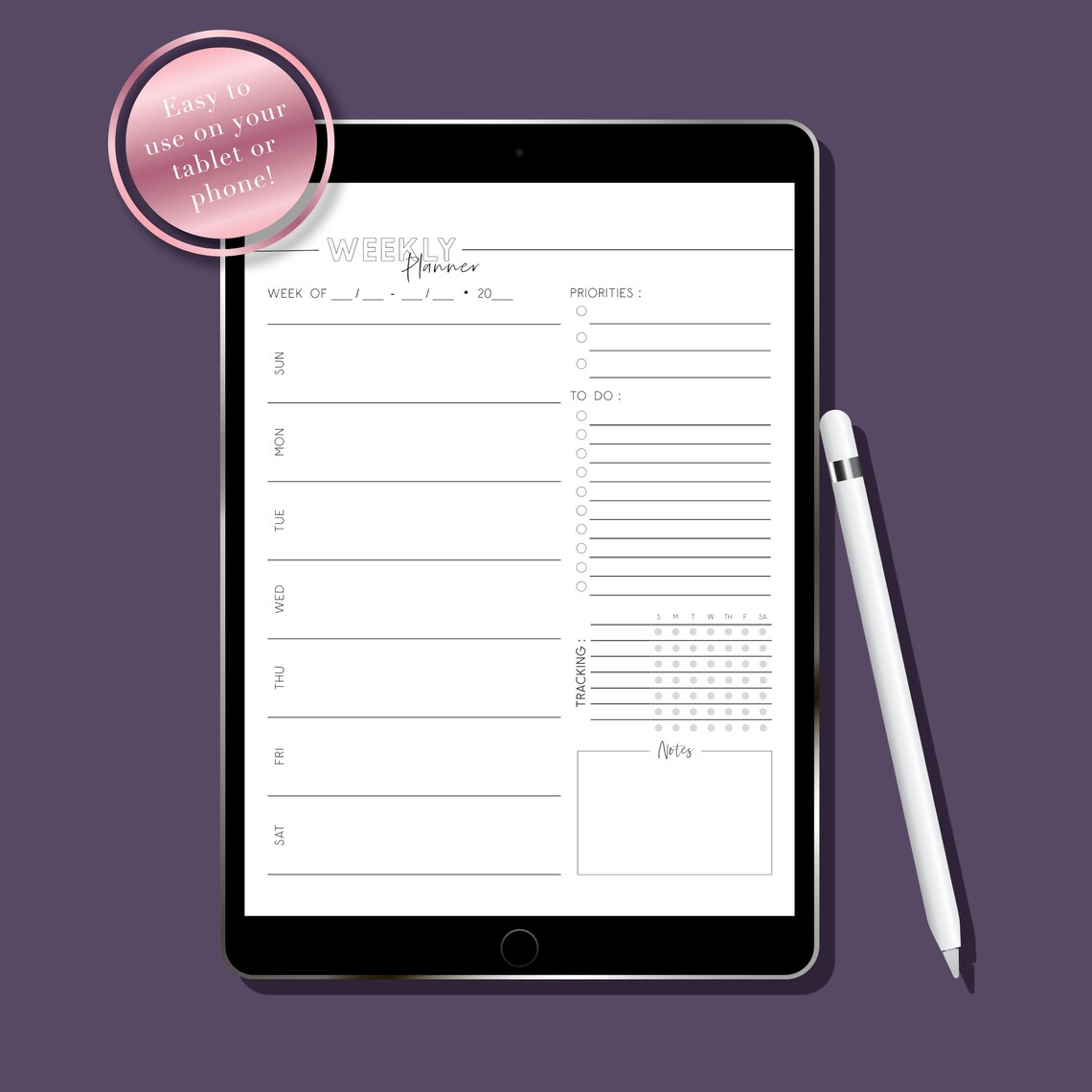 Weekly Planner Printable, Weekly Schedule, Weekly Printable, Weekly ...