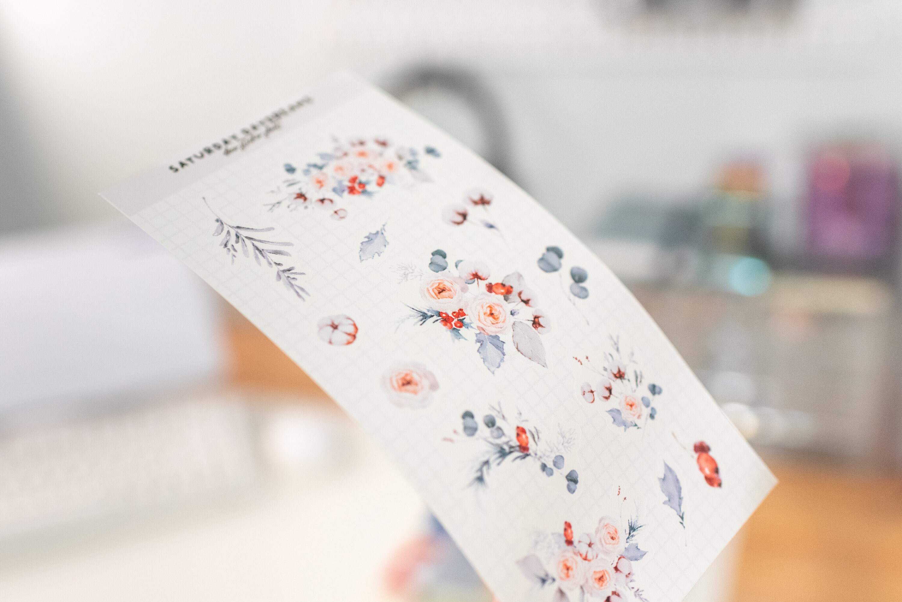 Watercolor Floral Deco Sticker Sheets for Journals, Planners, Notebooks ...