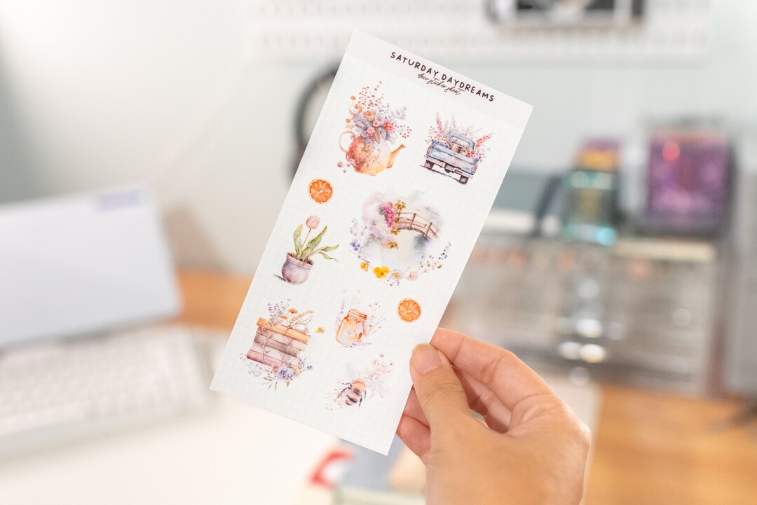 Watercolor Floral Deco Sticker Sheets for Journals, Planners, Notebooks ...