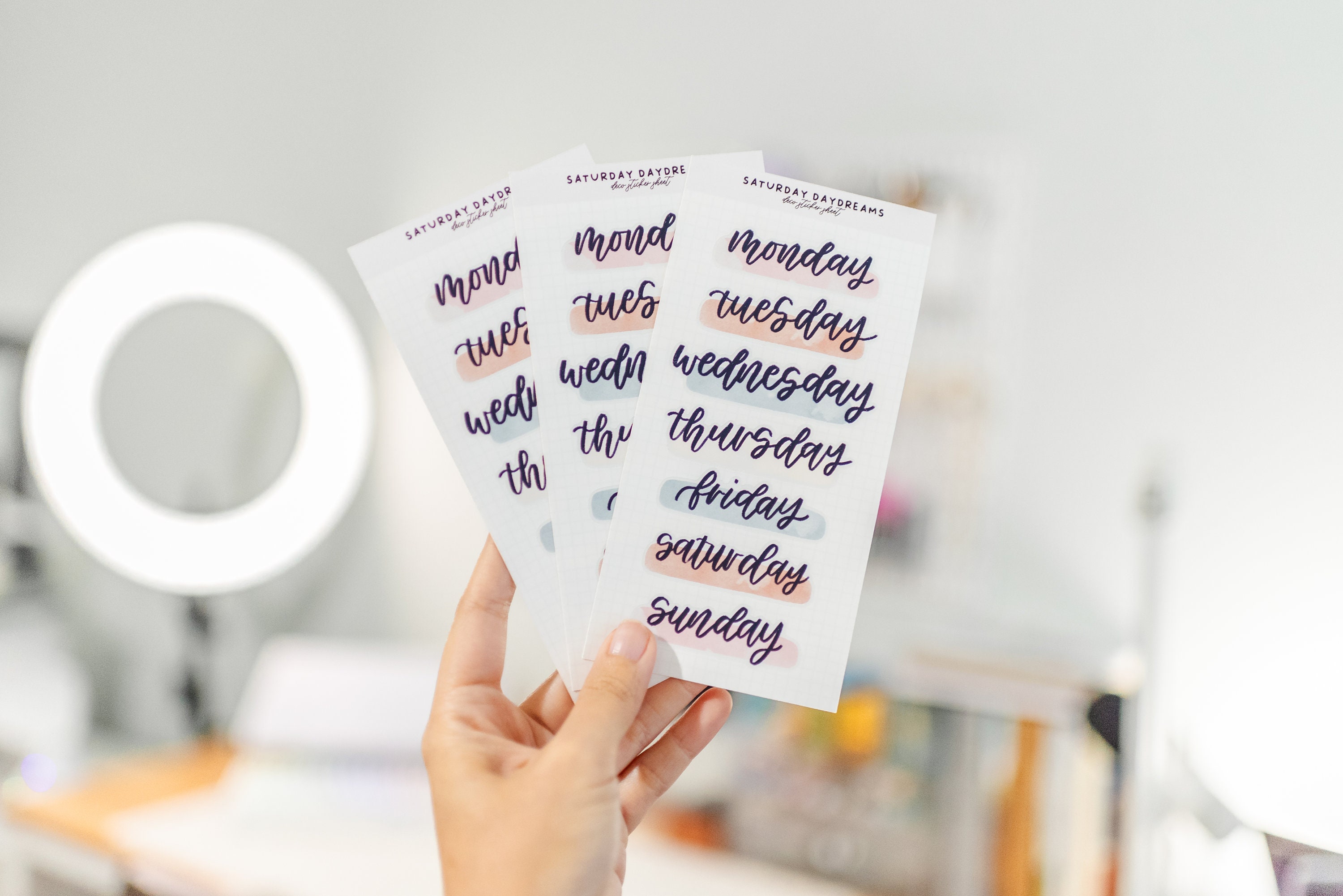 Days of the Week Calligraphy Sticker Sheets for Journals, Planners ...