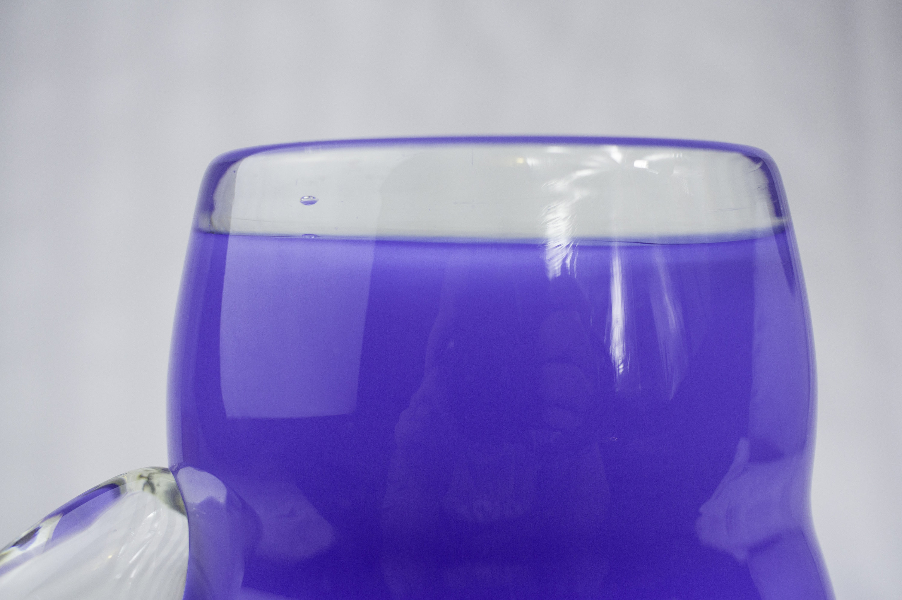 Amazing Large Hand Blown Pitcher in Blue and Clear Glass - Etsy